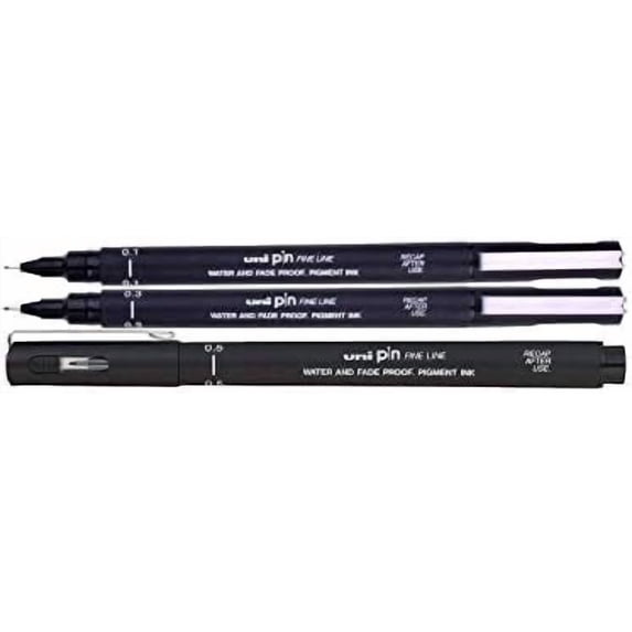 UNI-BALL PIN DRAWING PEN FINELINER ULTRA FINE LINE MARKER 0.3mm BLACK ...