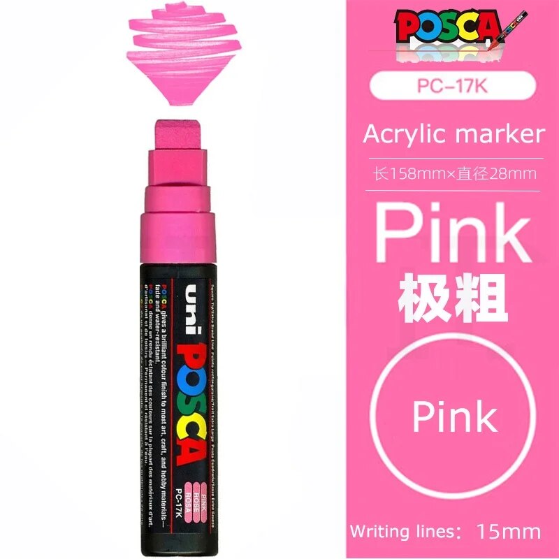 UNI Marker POSCA PC-17K 8 Color Set POP Poster Waterborne Advertising ...