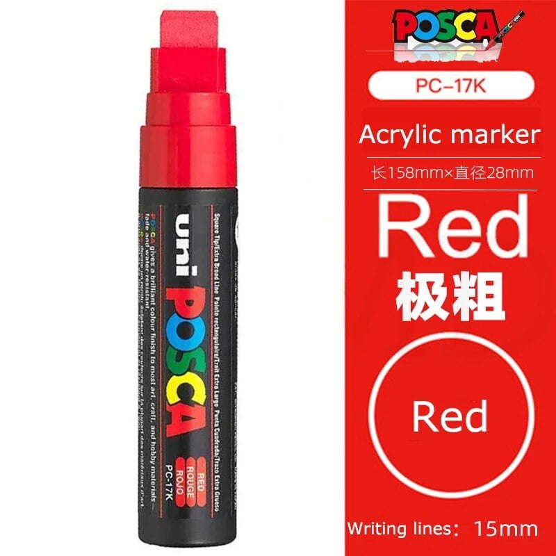 UNI Marker POSCA PC-17K 8 Color Set POP Poster Waterborne Advertising ...