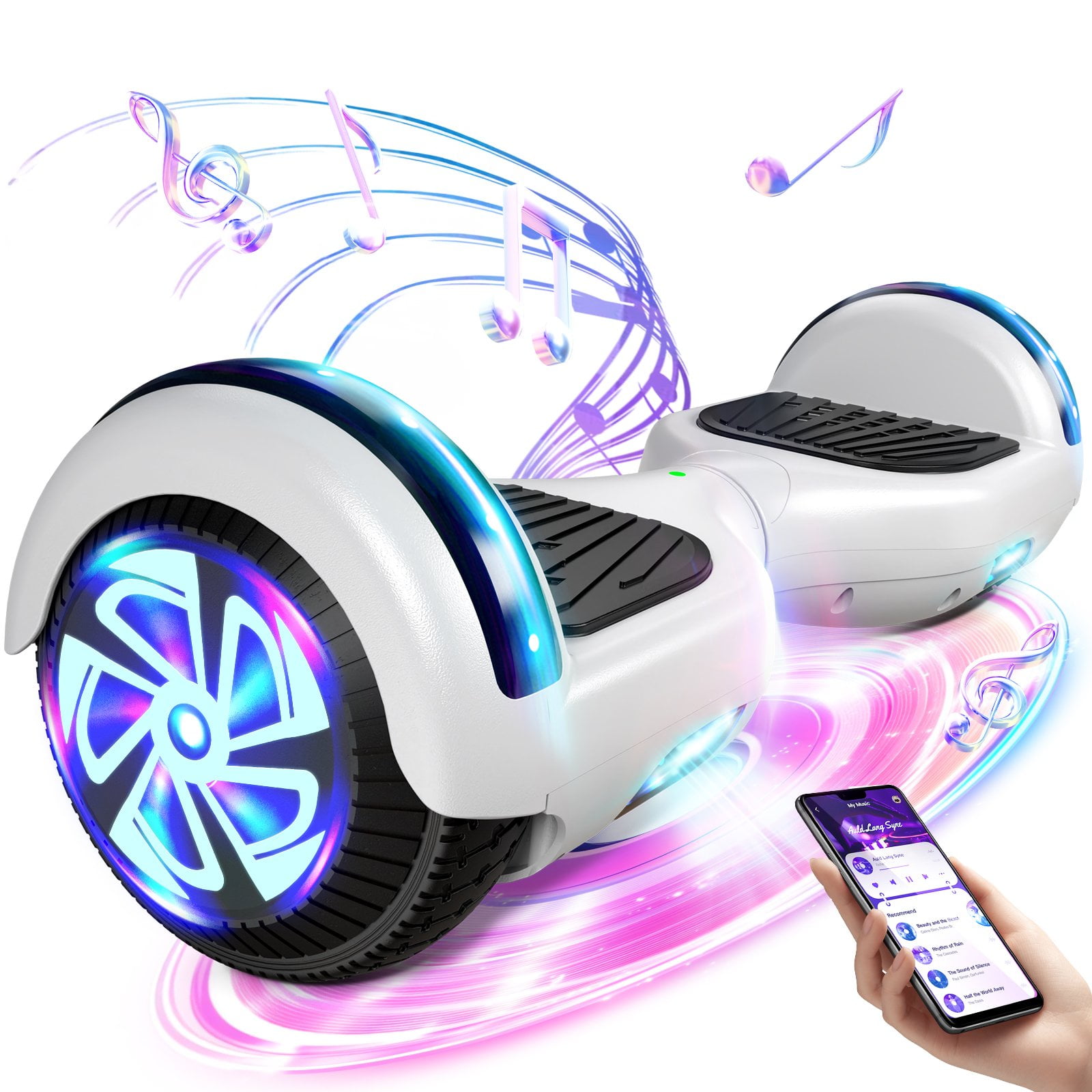 UNI-SUN Flash Wheel Hoverboard, Built-in Bluetooth and LED Lights ...