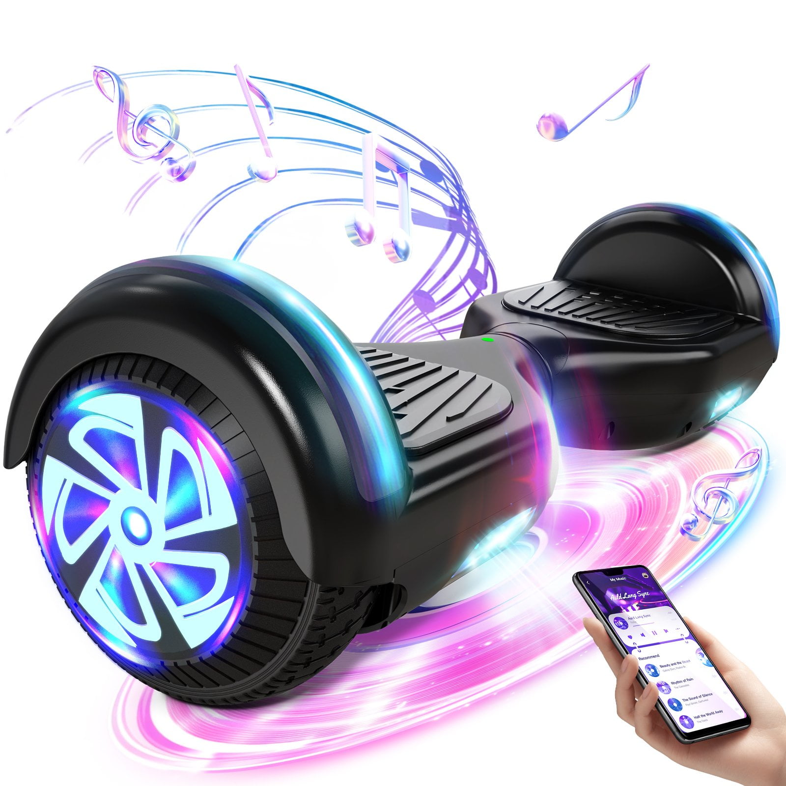 UNI-SUN Hoverboard, 6.5" Self Balancing Hoverboard with Bluetooth and ...