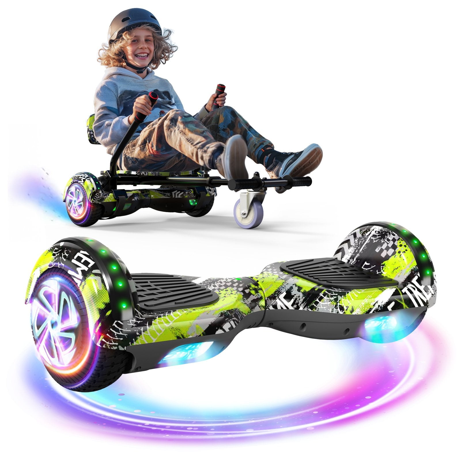 UNI-SUN Hoverboard with Go Kart, Bluetooth Hoverboard with Seat ...