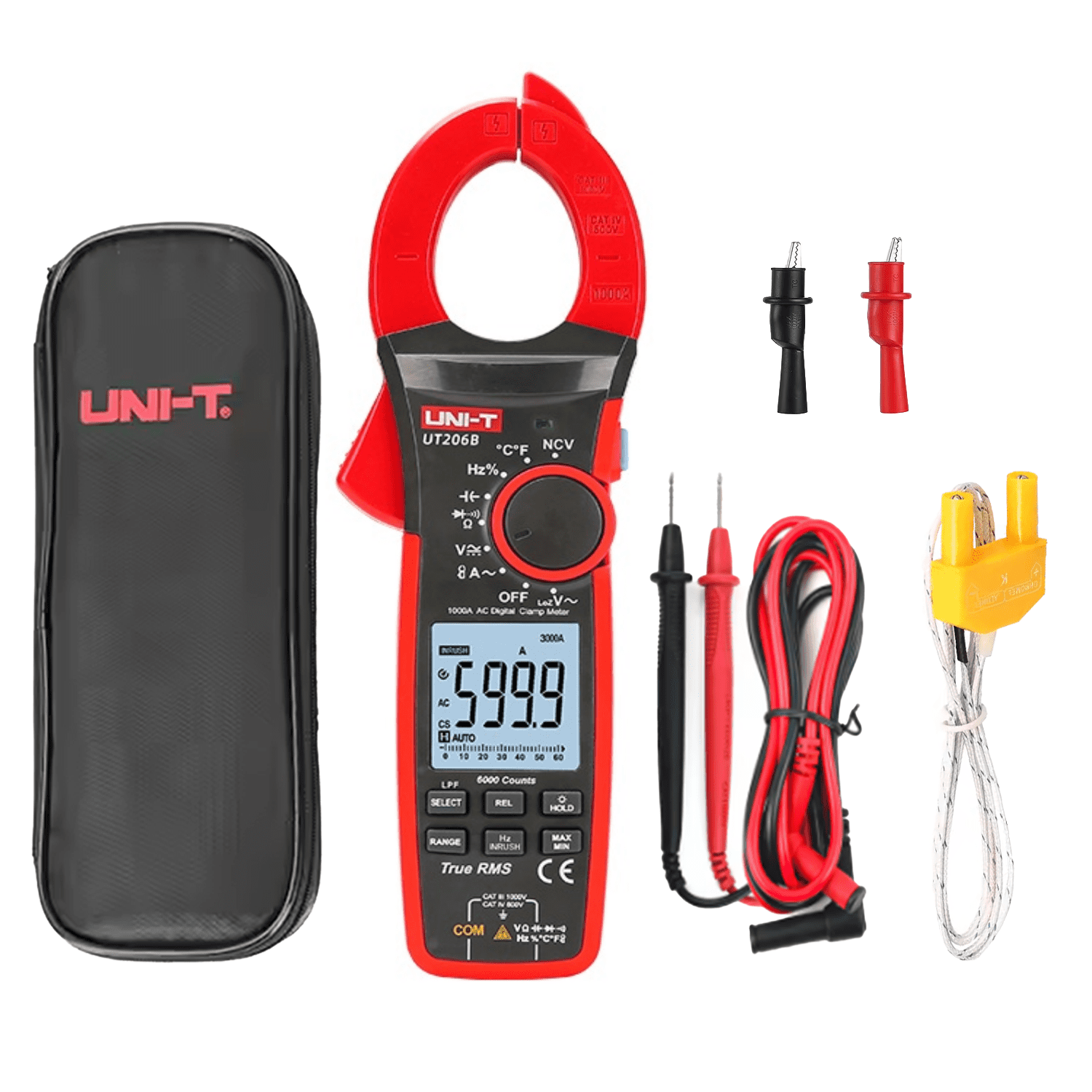 UNI-T 1000A True RMS Digital Clamp Meter 1000V AC DC Voltmeter Pliers Ammeter UT206B Inrush ...