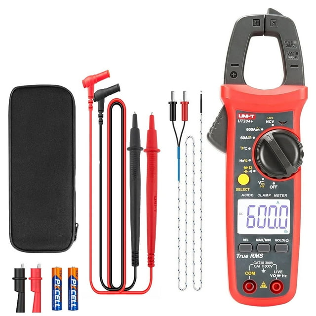 UNI-T UT204+ Digital Clamp Meter 600A True RMS Multimeter with NCV, Amp ...