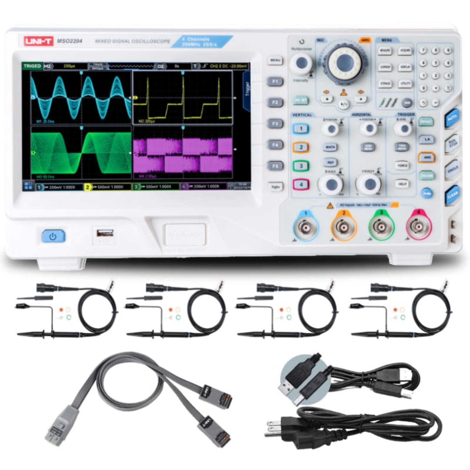UNI-T MSO2204 200MHz 4+16Ch MSO Mixed Signal Digital Oscilloscope ...