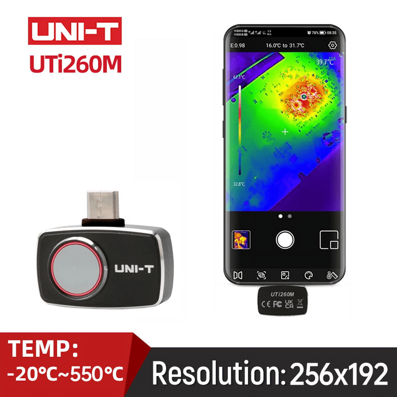 UNI-T Thermal Imager For Phone UTi260M Thermographic PCB Circuit ...