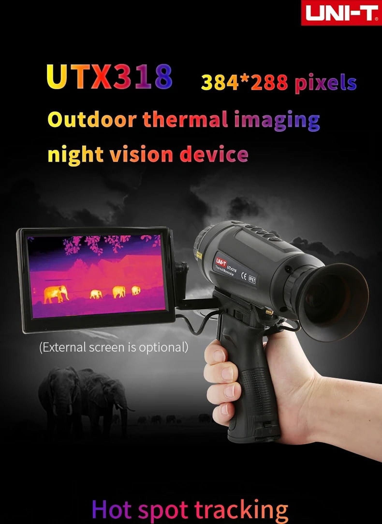 UNI-T Thermal Monocular Telescope UTx318 384×288 Pixels Thermal Imager ...