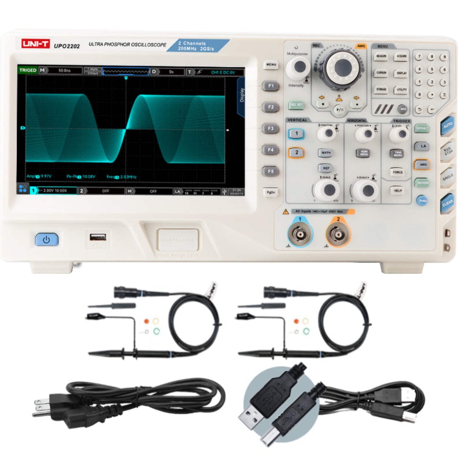 UNI-T UPO2102 100MHz 2Ch MSO w/o Logic Pod Ultra Phosphor Digital ...
