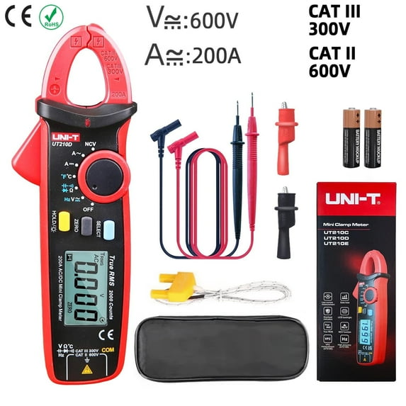 UNI-T AC/DC Clamp Meter UT210D Amp Meter Clamp Multimeter Tester ...