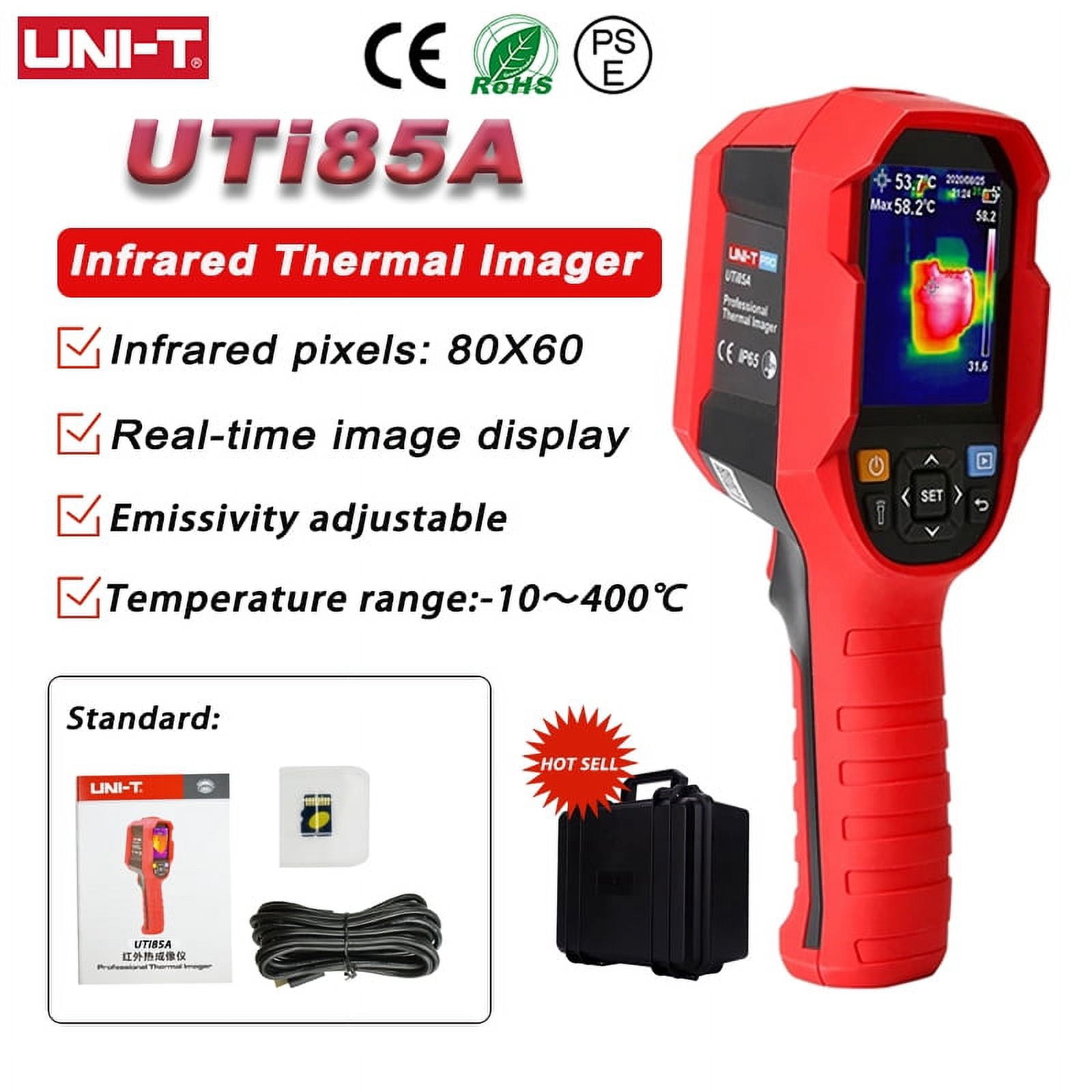 UNI-T UTi85A Infrared Thermometer Imager -10~400°C 80X60 pixels Industrial Handheld USB Thermal ...