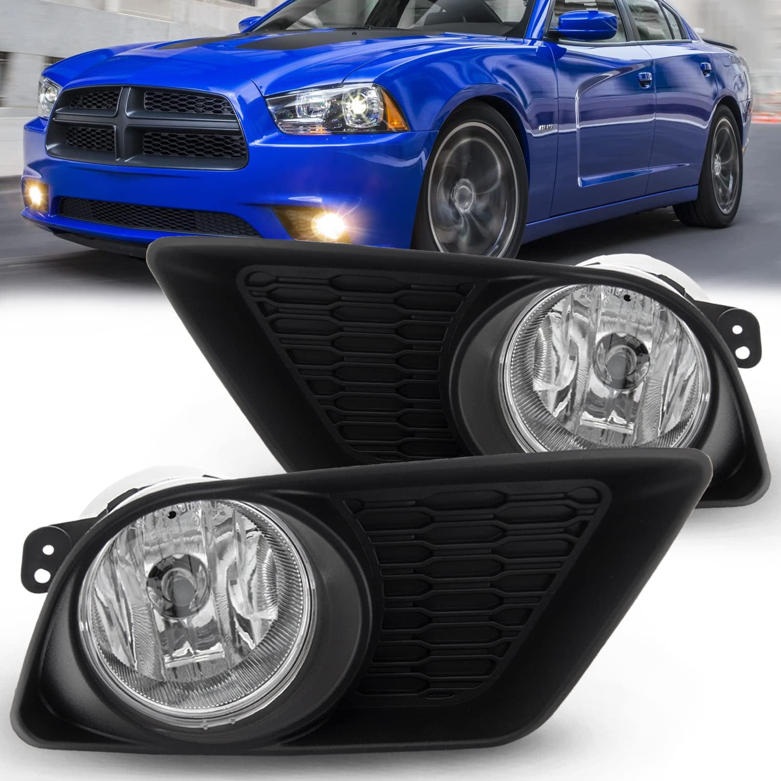 UNICKCHIC Driving Fog Lights CM31 Assembly for 2011-2014 Dodge Charger ...