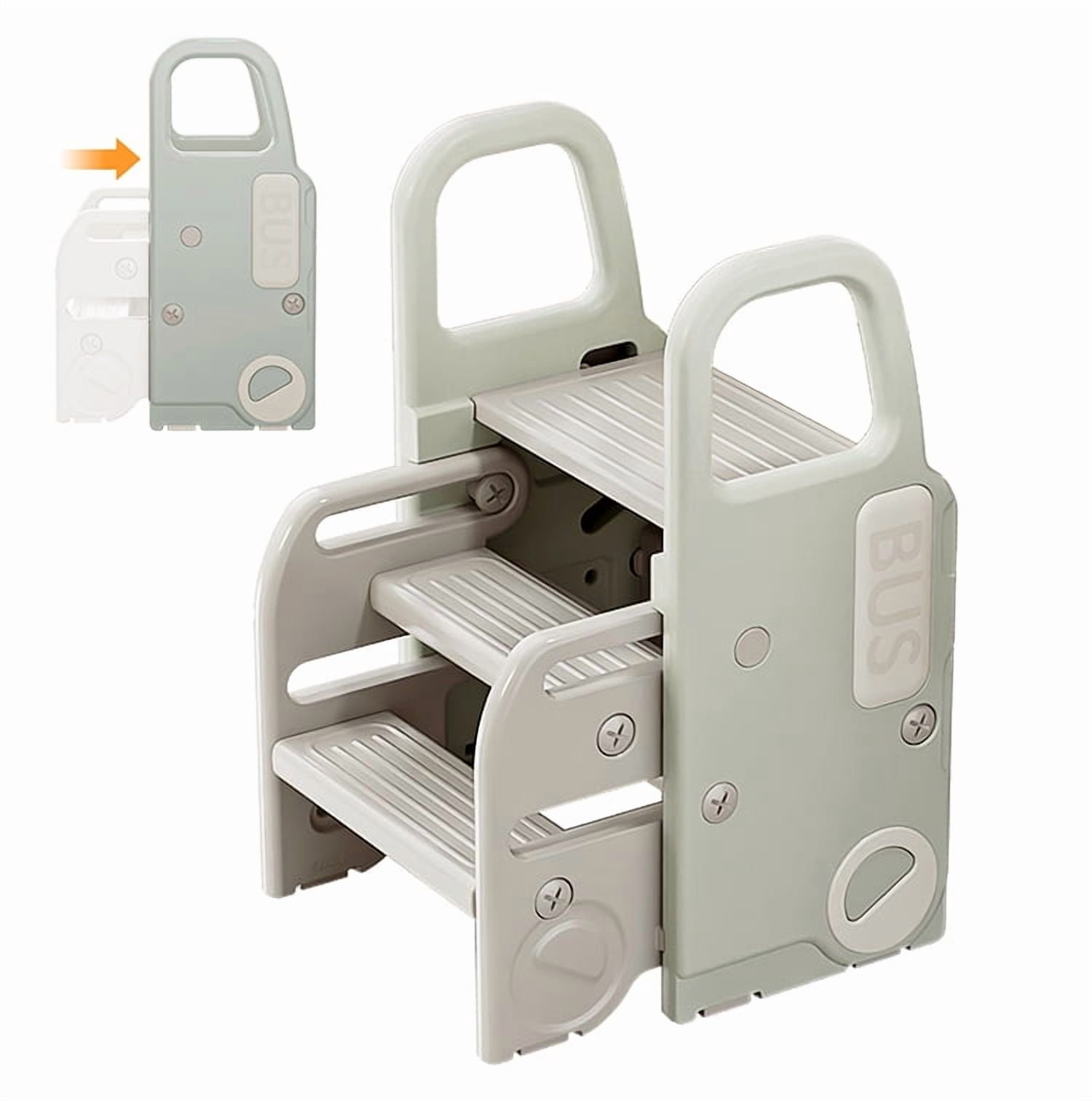 UNICOO, 2-in-1 Step and Stool, Adult Child, Foldable, Pastel Green ...