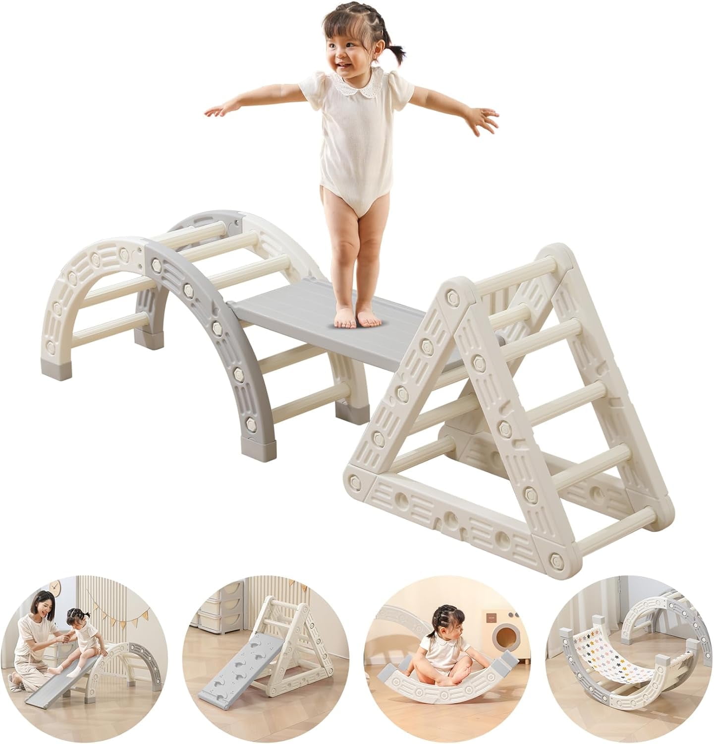 UNICOO® 5-in-1 Kids Climbing Set - Pikler Triangle, Arch Climber ...