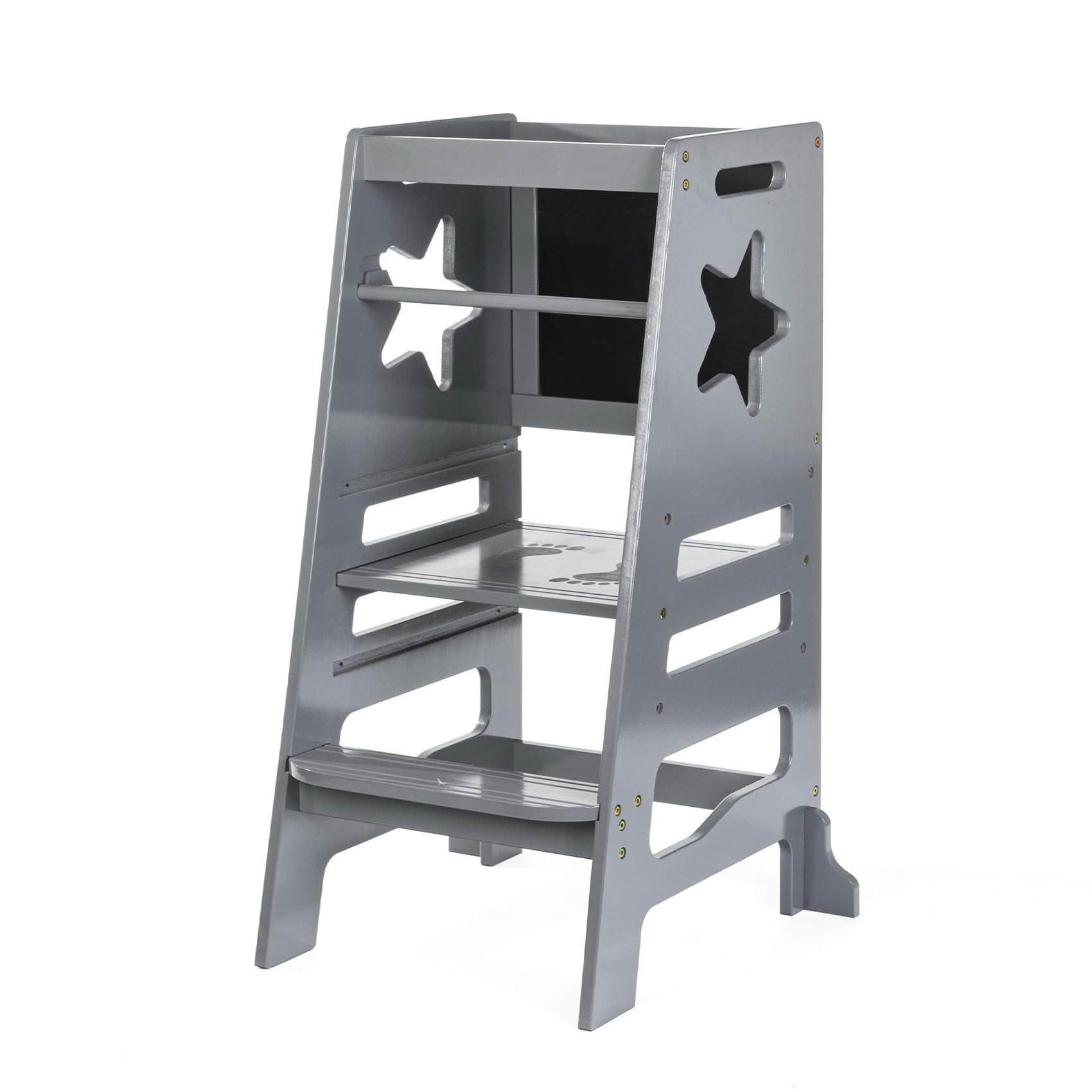 UNICOO® Bamboo Height Adjustable Kids Kitchen Step Stool, Kids Learning ...