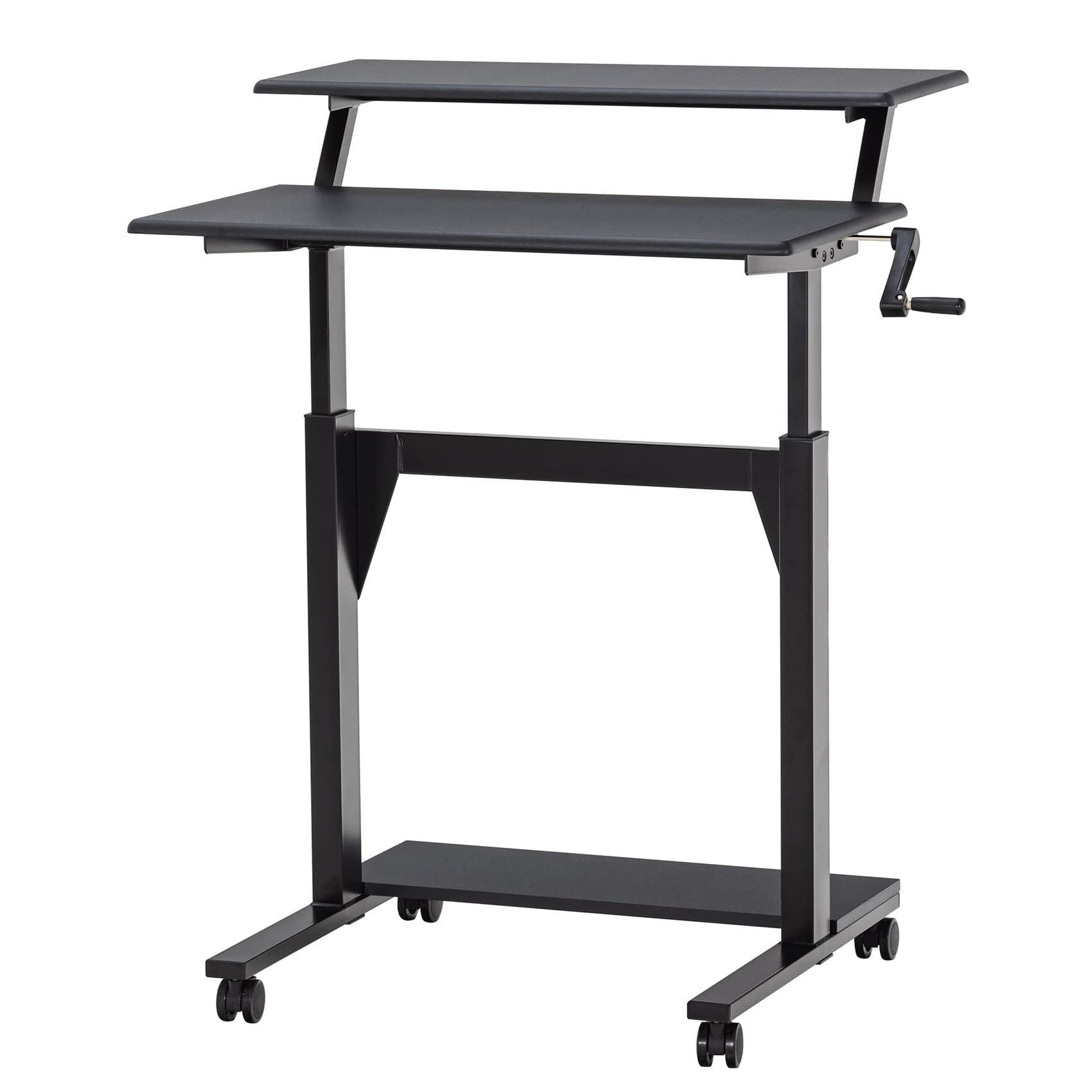 UNICOO® Crank Adjustable Height Standing Desk, 2 Tier Adjustable Sit to ...