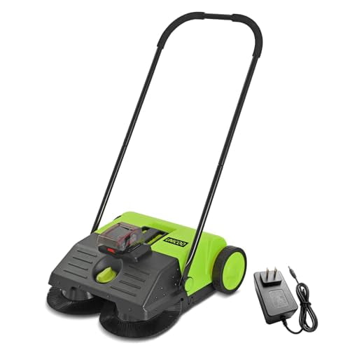UNICOO® Electric Hand Push Sweeper, Cordless & Rechargeable, Dual ...