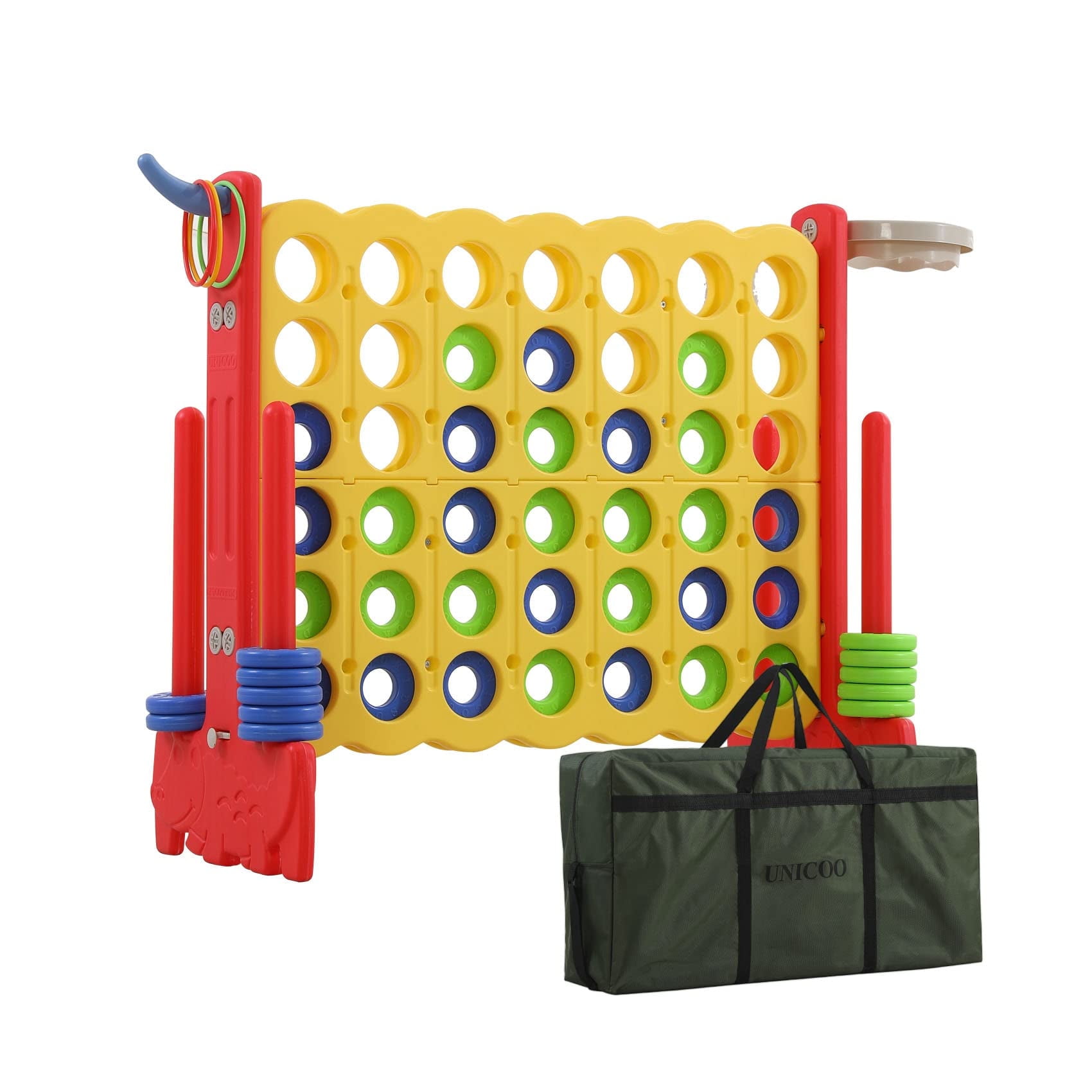 UNICOO® Giant 4 in a Row Game with Carrying Bag, Giant 4-to-Score Game ...