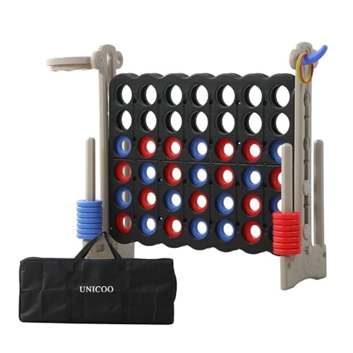 UNICOO® Height Adjustable Connect 4 Game Stand, 4 in A Row Game with ...