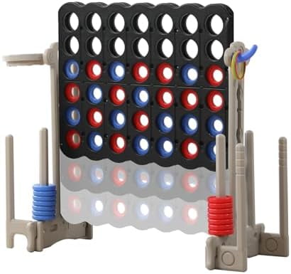 UNICOO® Jumbo 4 in a Row Game | Adjustable Height (2.5-3.5 FT) 4-to ...