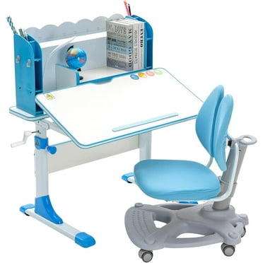 Ergonomic Height Adjustable Kids Study Desk and Chair Sets Children ...