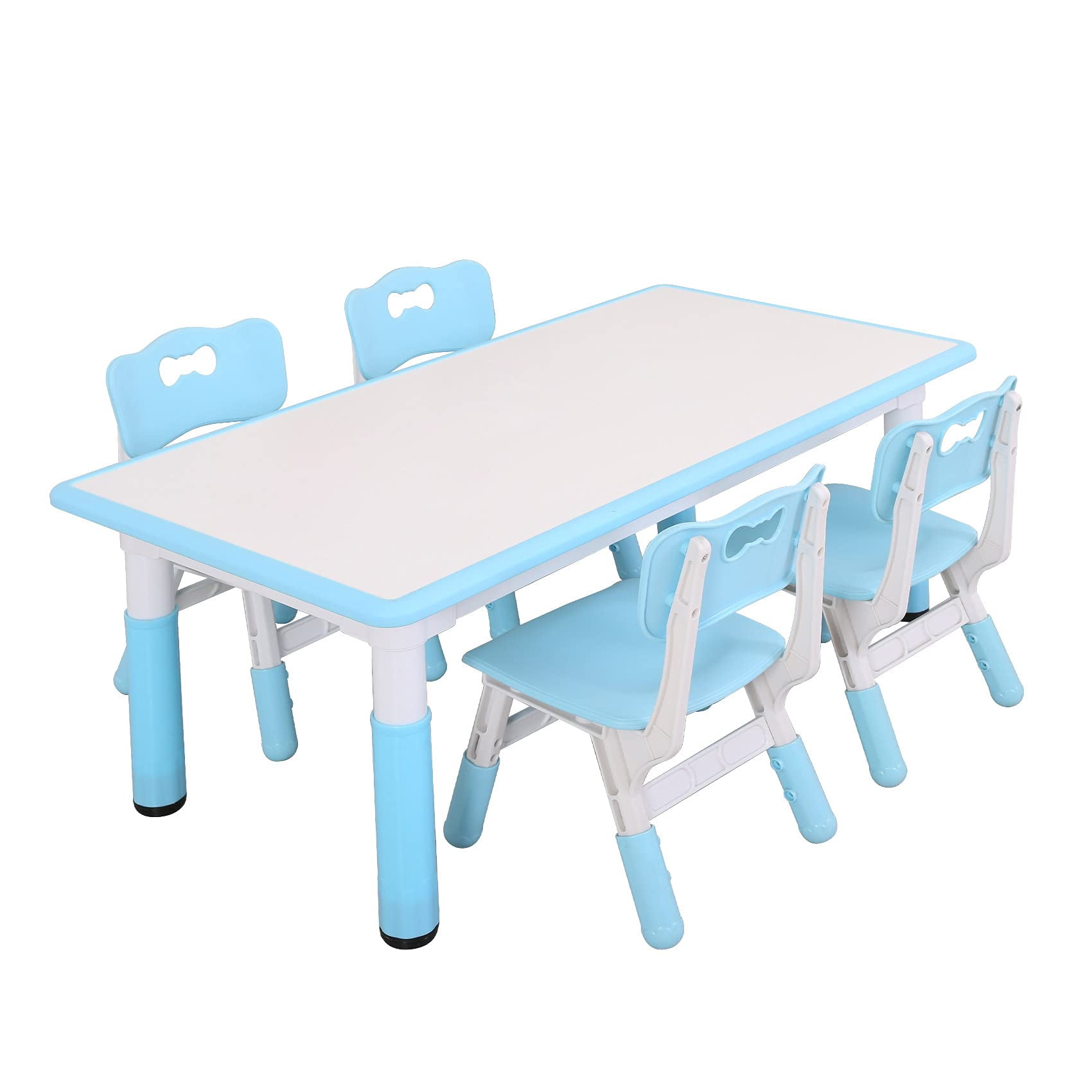 UNICOO® Kids Study Table and Chairs Set, Height Adjustable Plastic ...