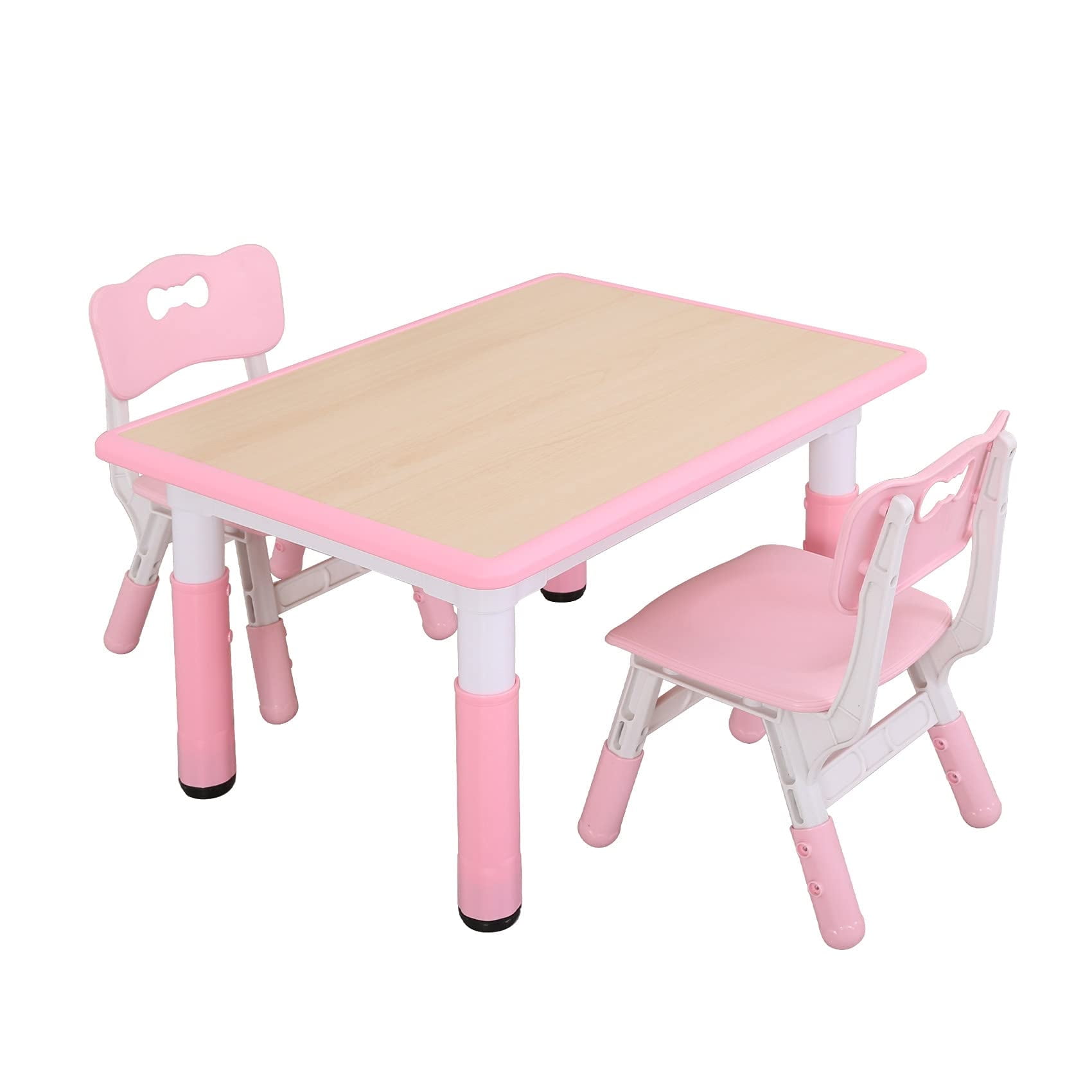 UNICOO® Kids Table and 2 Chairs Set, Height Adjustable Toddler Table ...