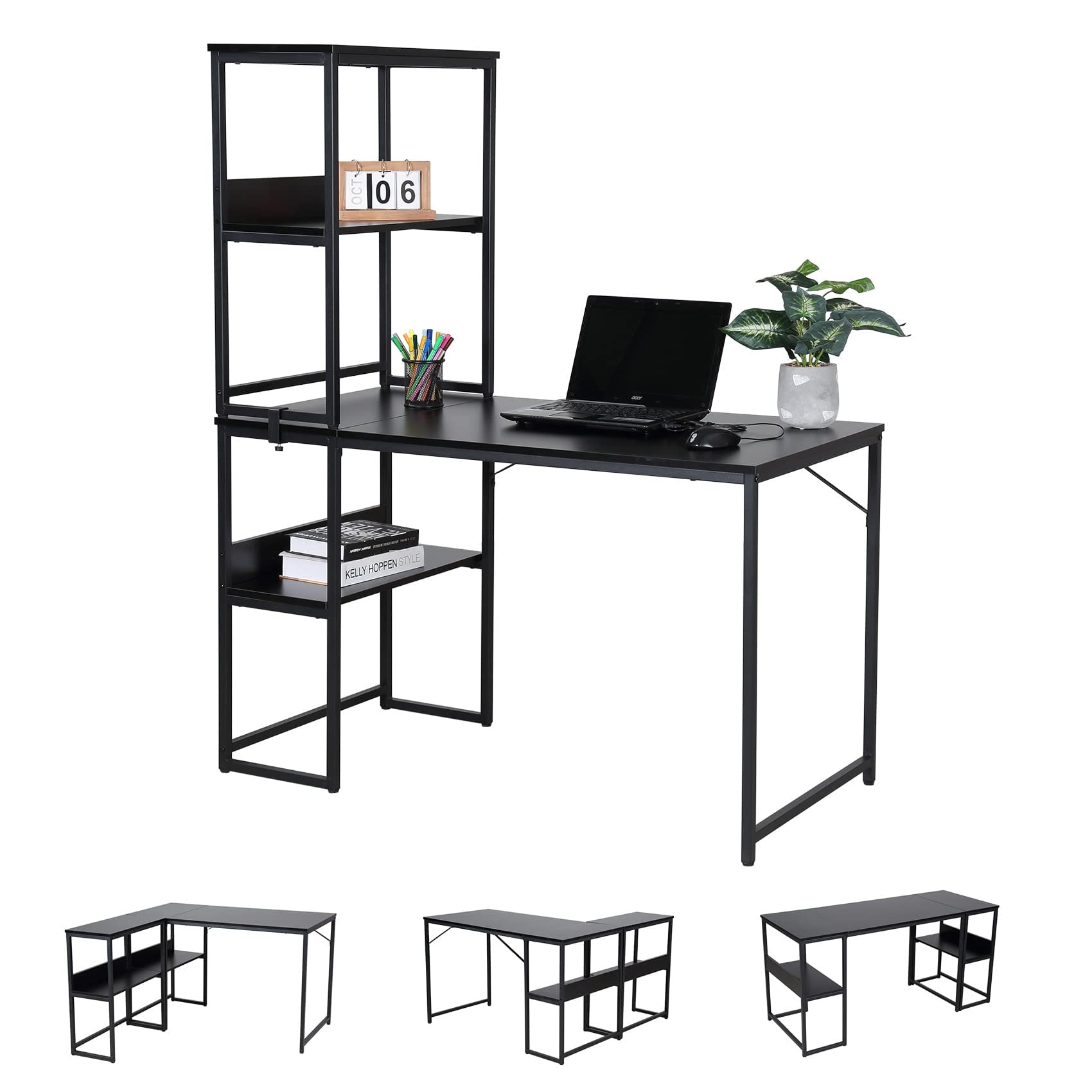 UNICOO® Multi-Function 3 Combination Computer Desk. L Shaped Computer ...