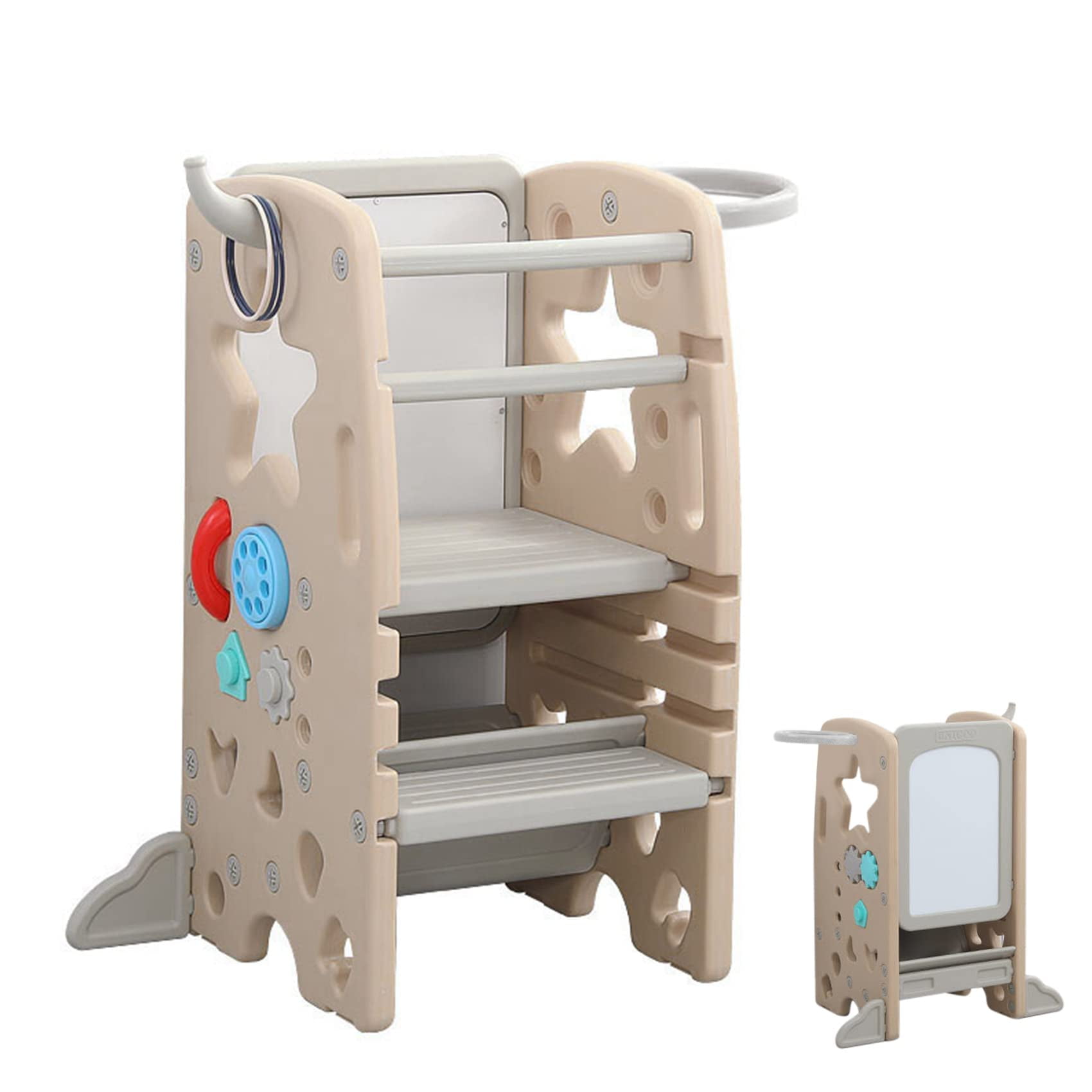 UNICOO® Multifunctional Kids Step Stool with Double Safety Rails ...