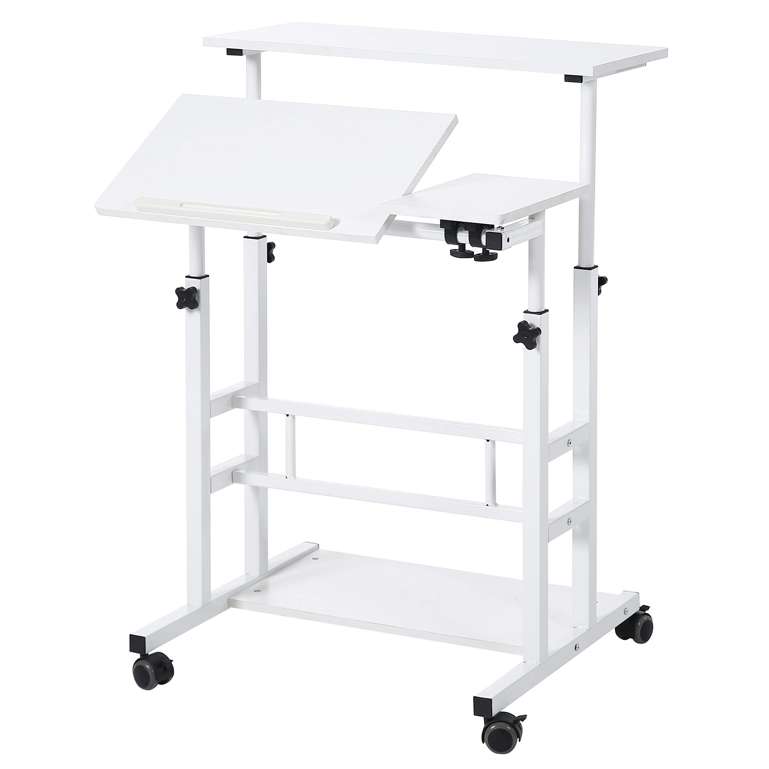 UNICOO® Portable Standing Desk on Wheels, Height Adjustable Mobile ...