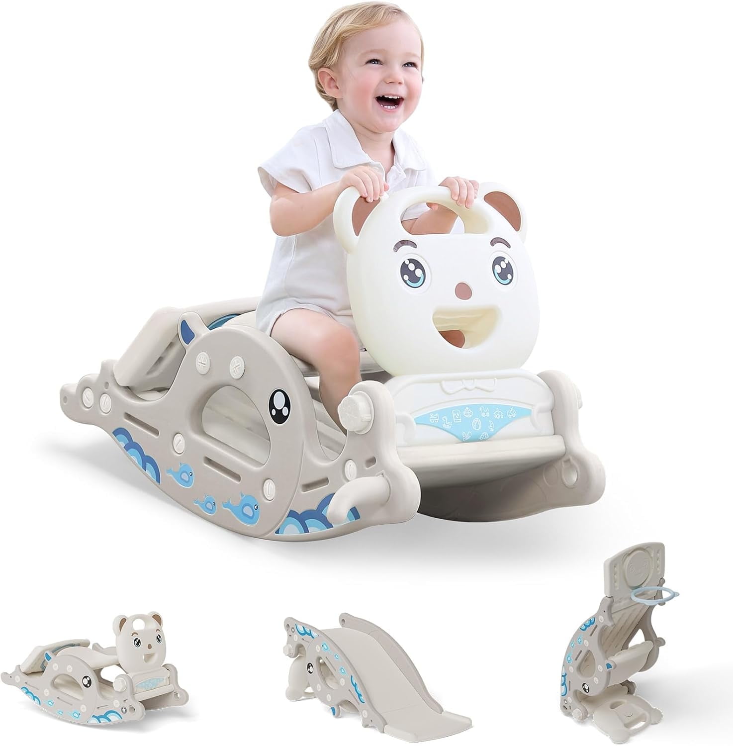UNICOO® Toddler 4-in-1 Rocker n Slide, Slide and Rocker for Kids with ...