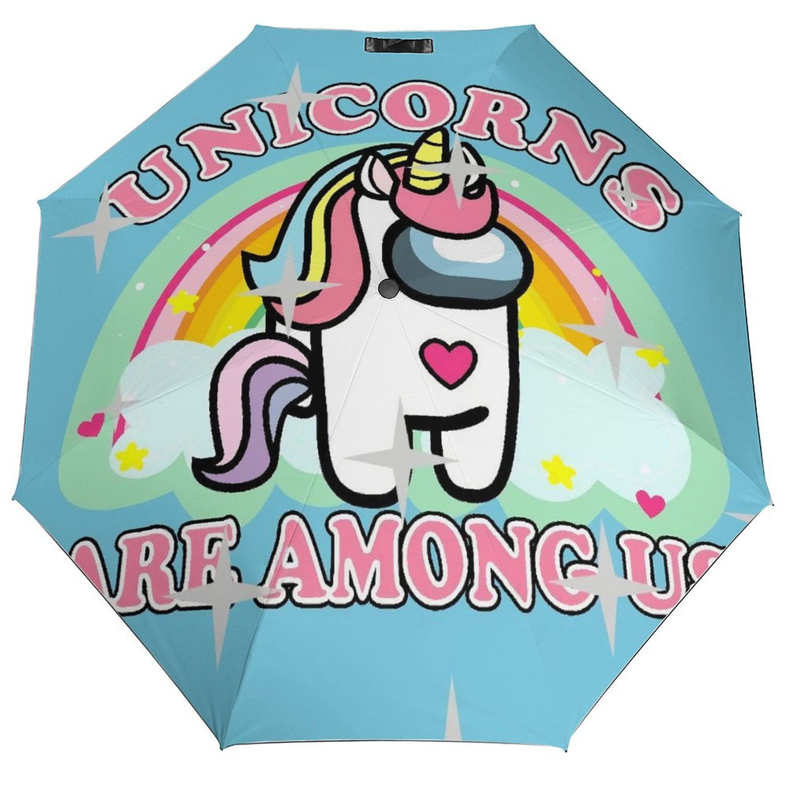 UNICORNS ARF AMONG US Imposter Crewmate Windproof Travel Umbrella ...