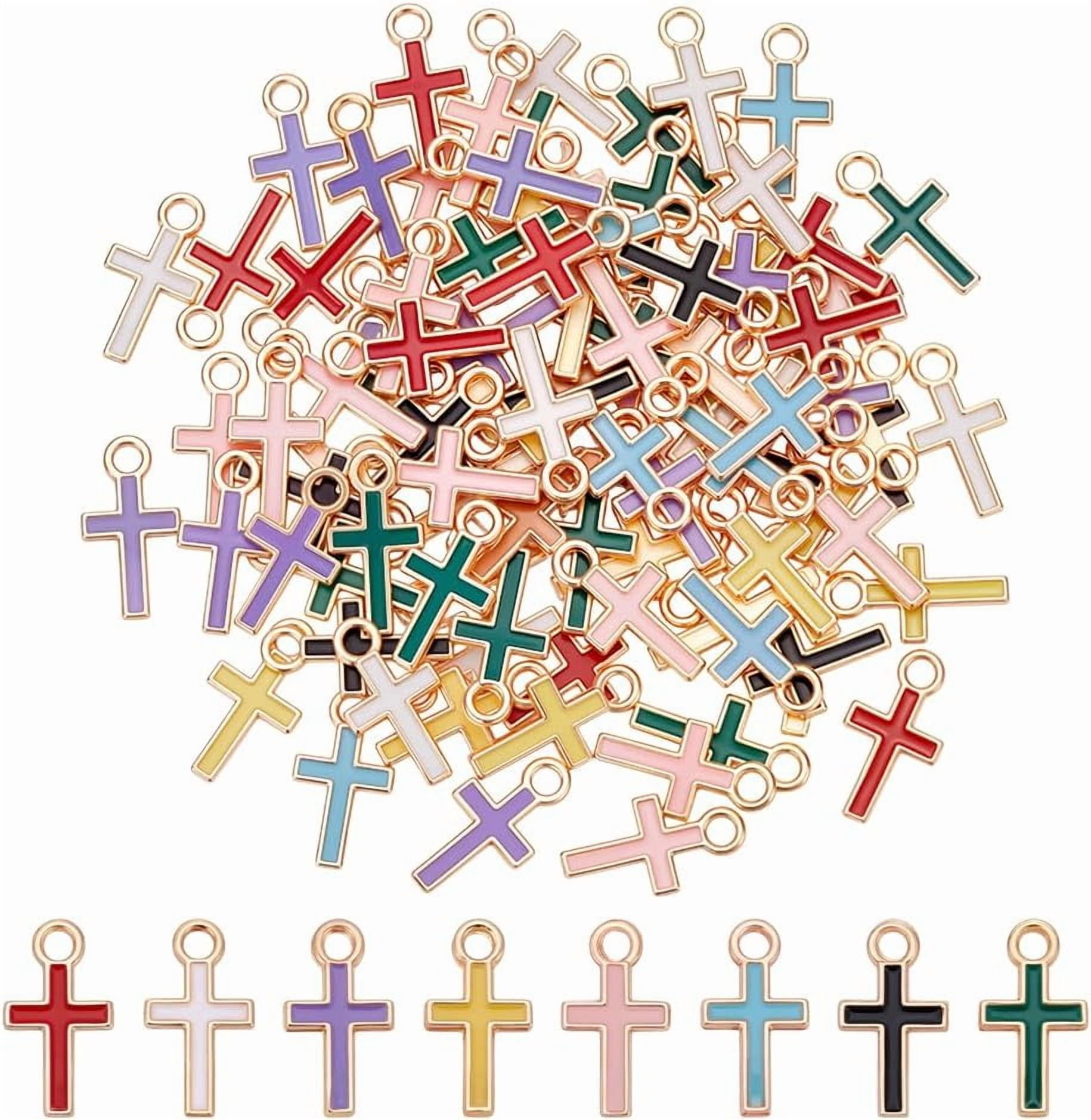 UNICRAFTABLE 120Pcs 8 Colors 304 Stainless Steel Charms Alloy Crucifix ...