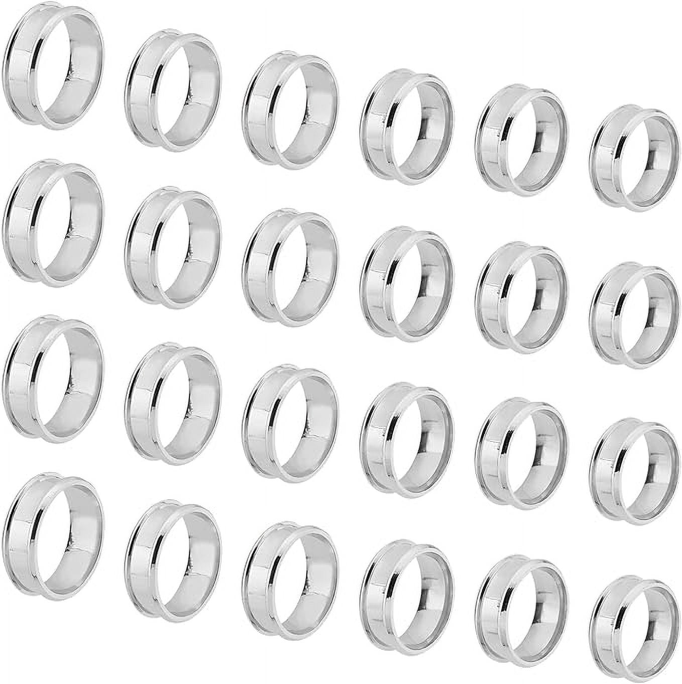 UNICRAFTALE 24pcs 6 Sizes Stainless Steel Blank Core Ring Settings 6 ...