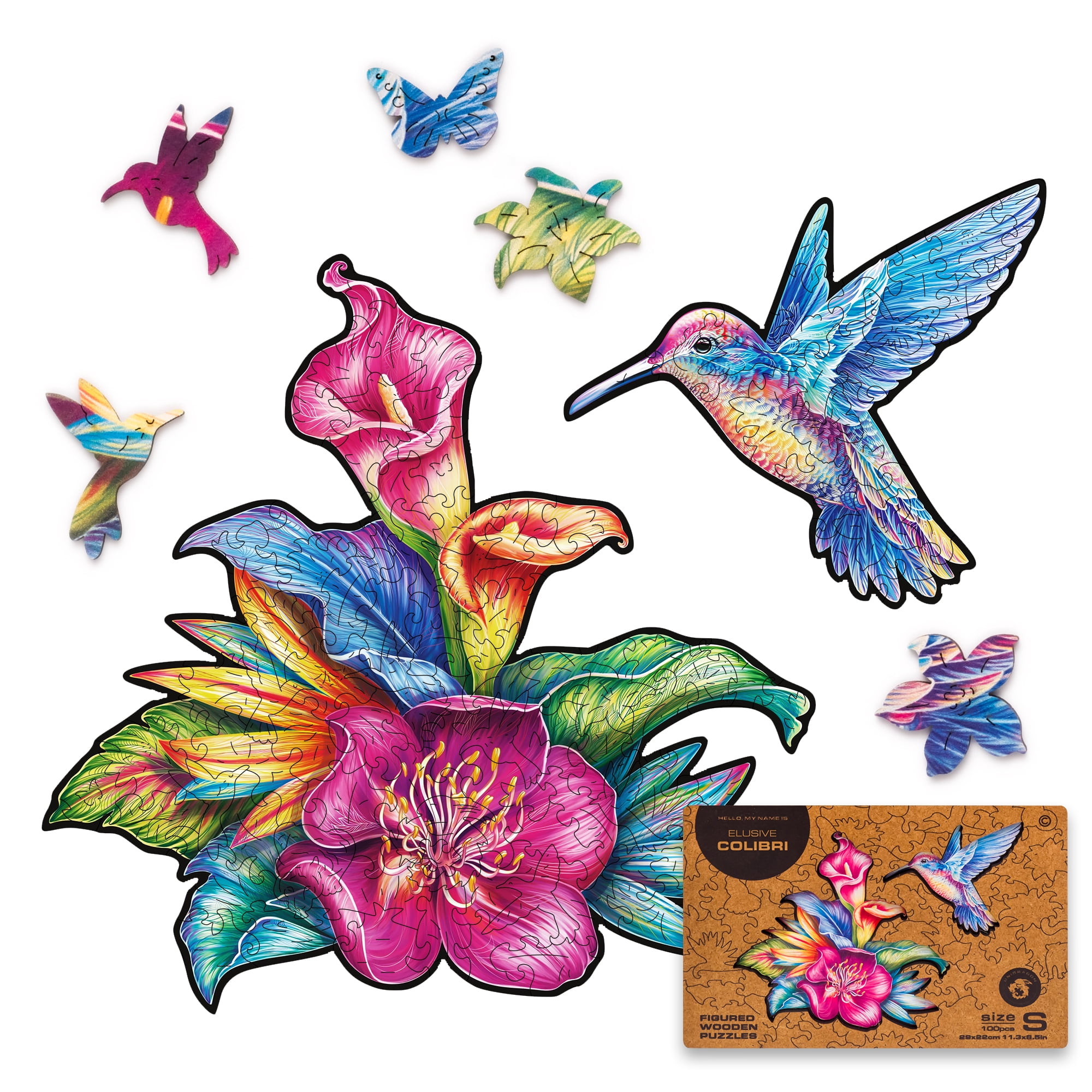 UNIDRAGON Elusive Colibri Wooden Jigsaw Puzzle S size 100 Pieces ...
