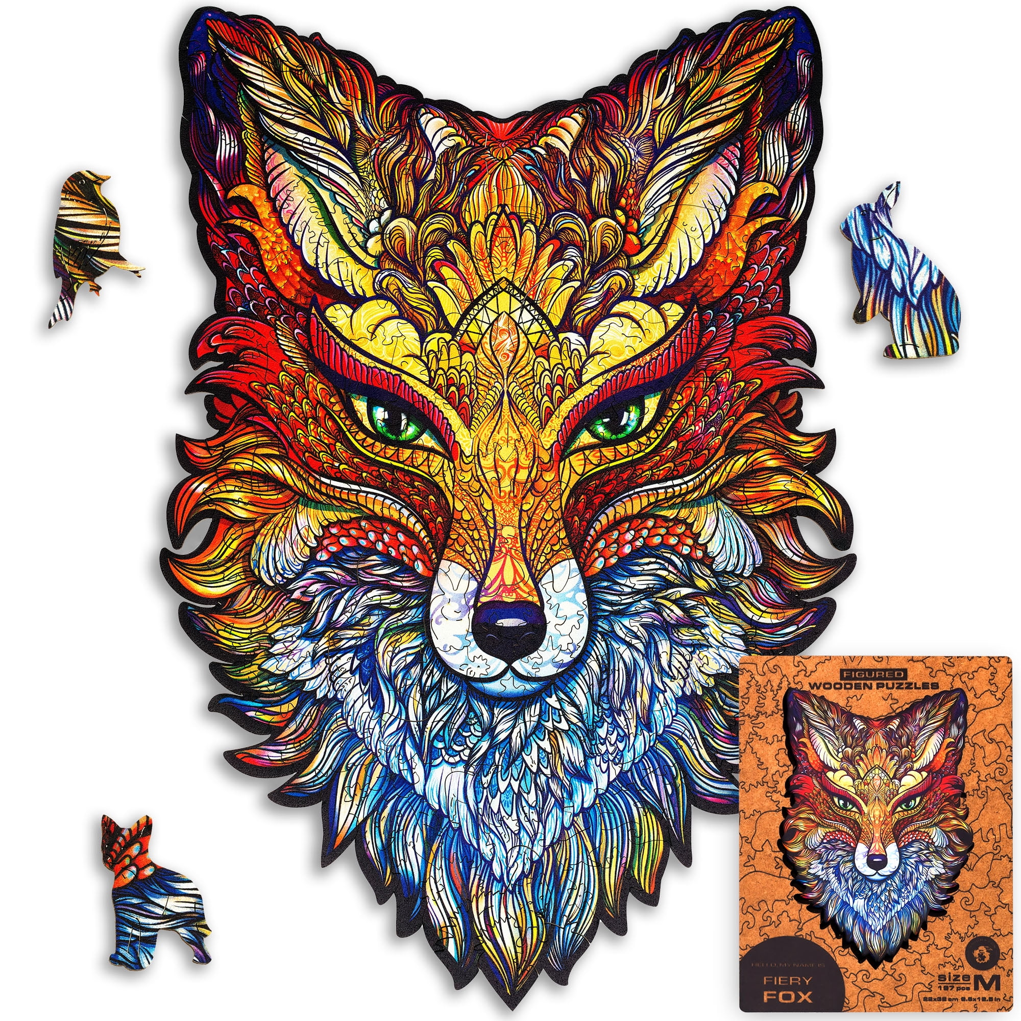 UNIDRAGON Fiery Fox Wooden Jigsaw Puzzle M 197 Pieces - Walmart.com