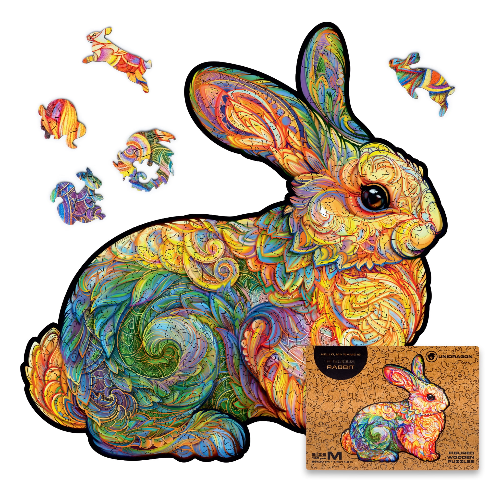 UNIDRAGON Precious Rabbit Wooden Jigsaw Puzzle M 195 Pieces - Walmart.com
