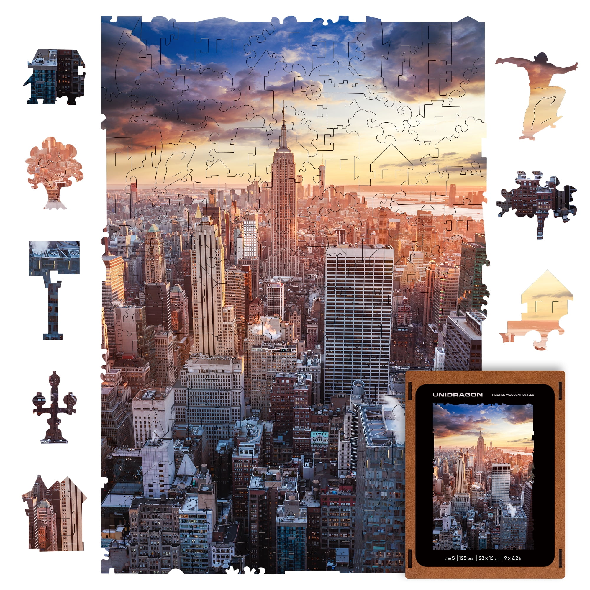 UNIDRAGON Wooden Puzzle Morning New York 125 Pieces S Nature View ...