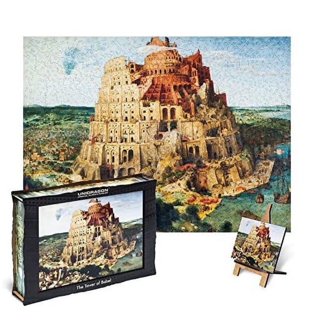 UNIDRAGON Wooden Puzzle The Tower Of Babel By Pieter Bruegel 1000 ...
