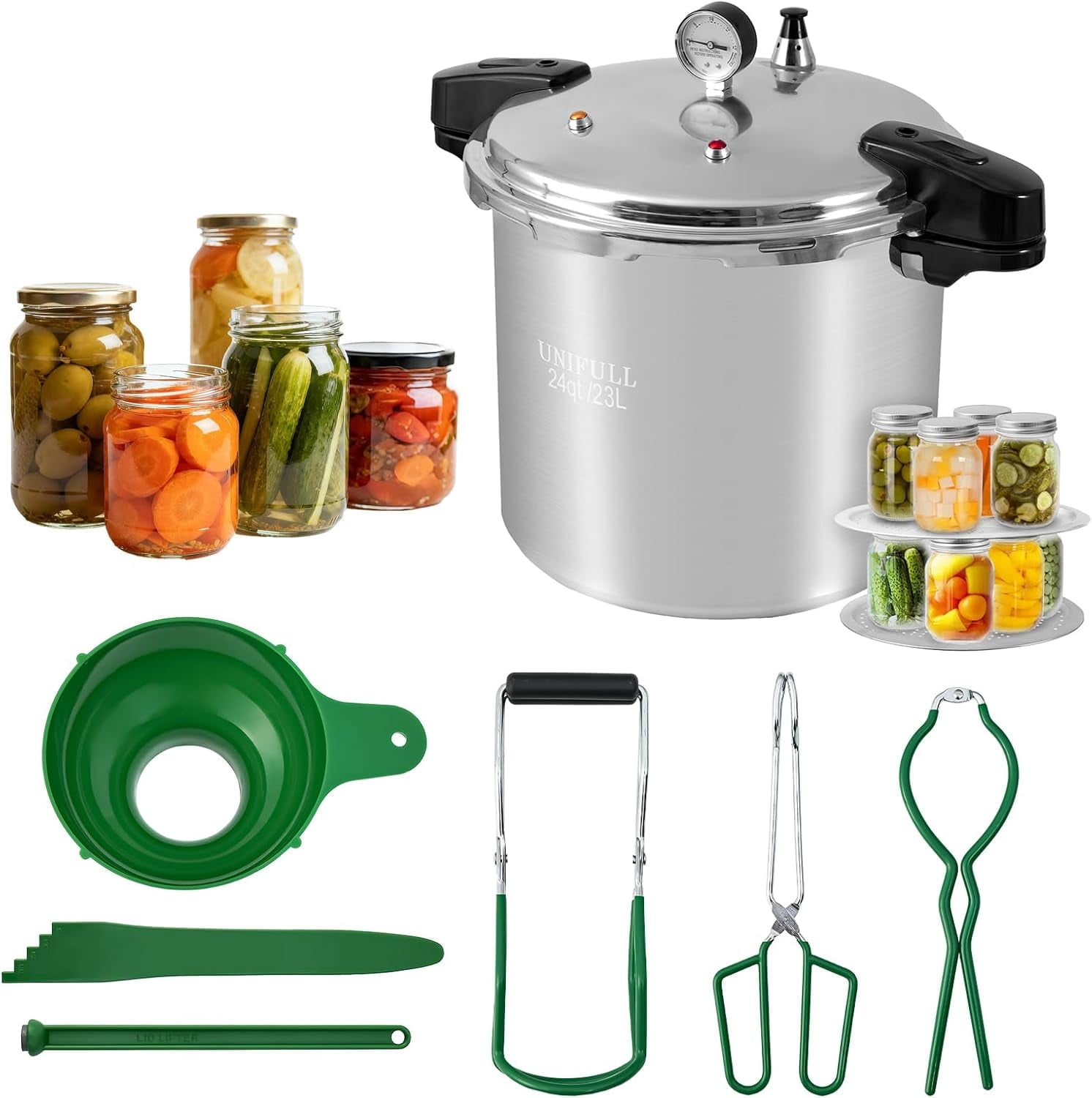 UNIFULL 24 Quart/23 Liter Pressure Cooker,Pressure Canner with Pressure ...