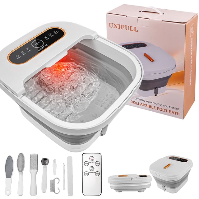 UNIFULL Collapsible Foot Spa Bath with Touch Screen, Massager & Home ...