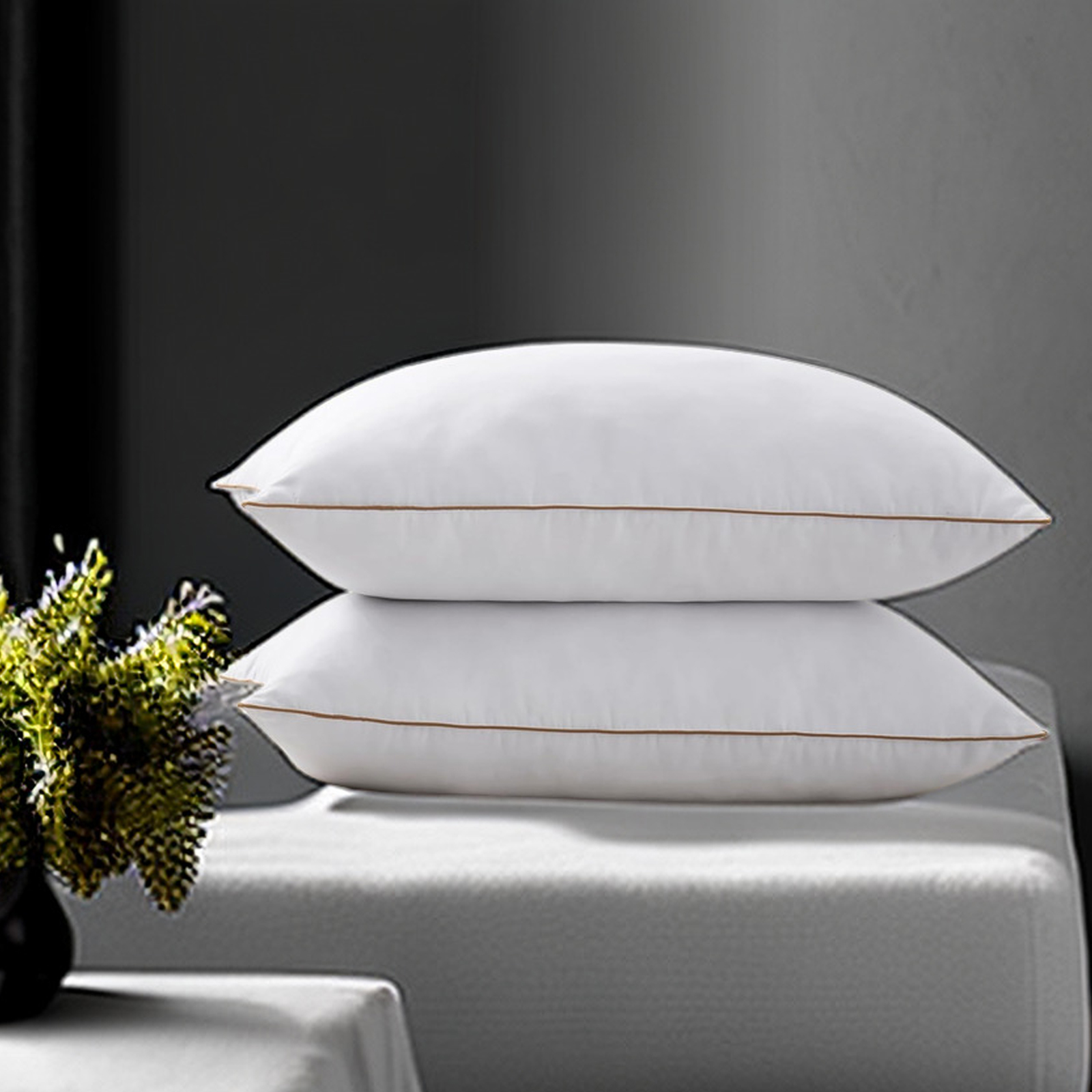 Luxury Natural Down and Feather Bed Pillows 2 Pack - Walmart.com