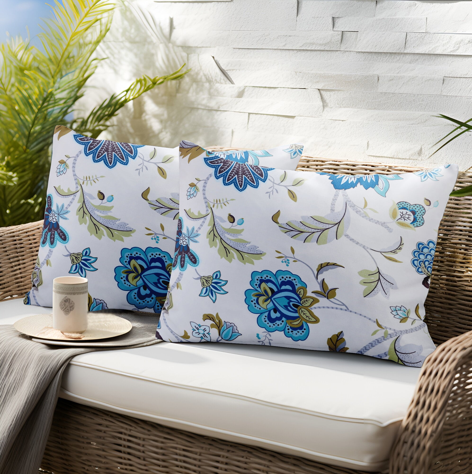 UNIKOME Waterproof Outdoor/Indoor Lumbar Pillows Set of 2, 12x20 Inch ...