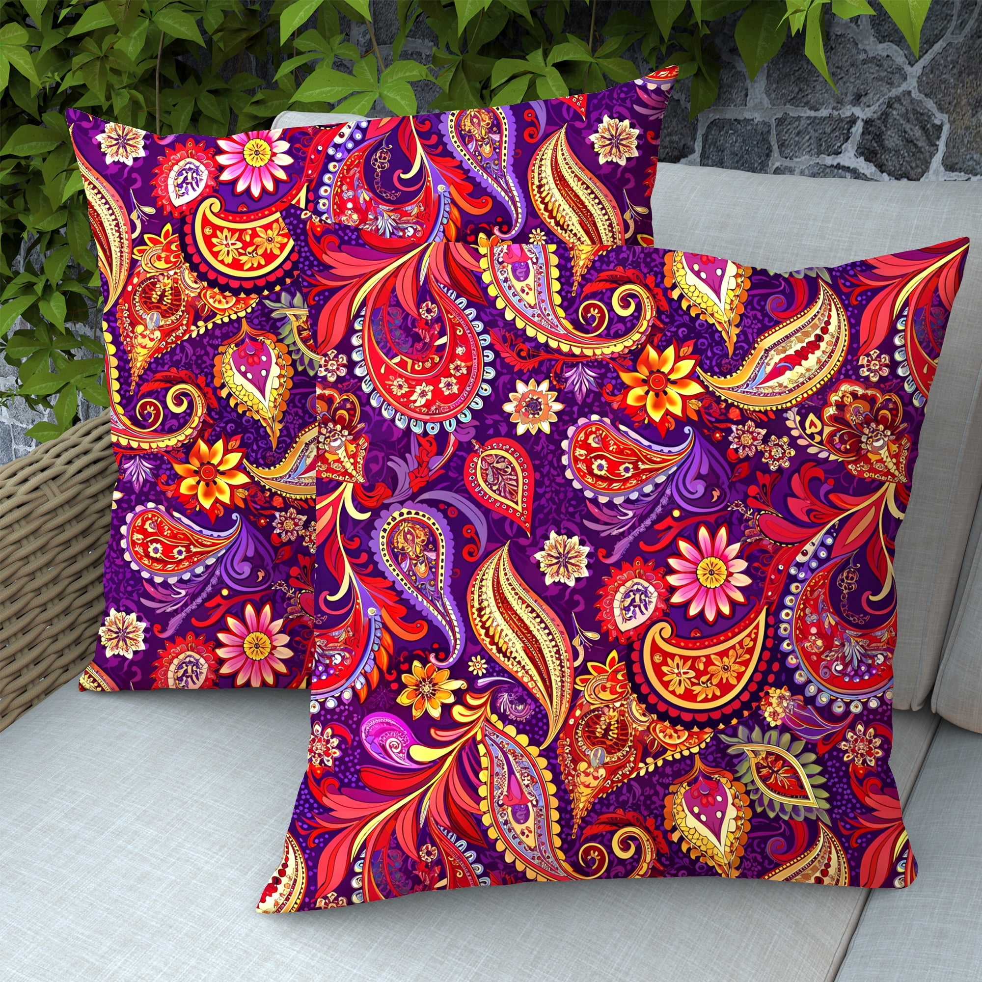 PYPUMSA Outdoor Waterproof Pillows Set of 2, Outdoor Decorative Feather ...