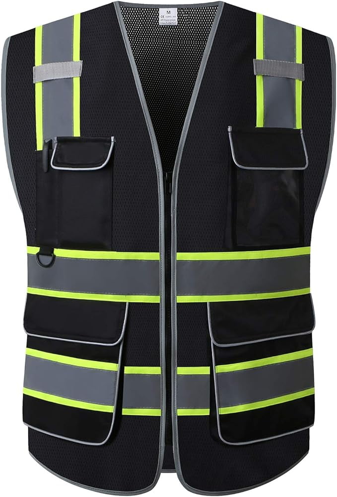 UNINOVA High Visibility Safety Vest - Multi Pockets Reflective Mesh ...
