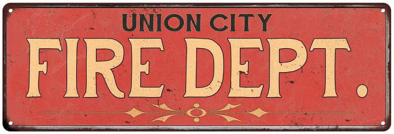 UNION CITY FIRE DEPT. Home Decor Metal Sign Police Gift 8x24 ...