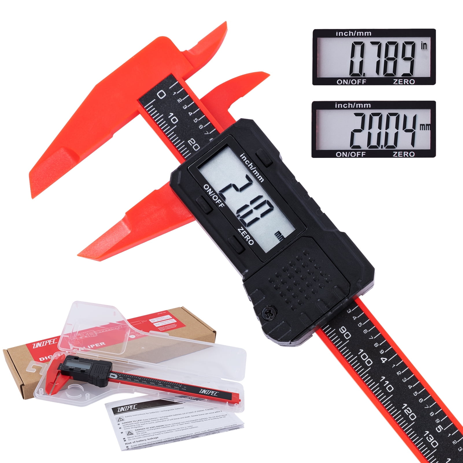 UNIPEC Digital Caliper 6 inch Digital Micrometer Caliper,ABS Body for ...