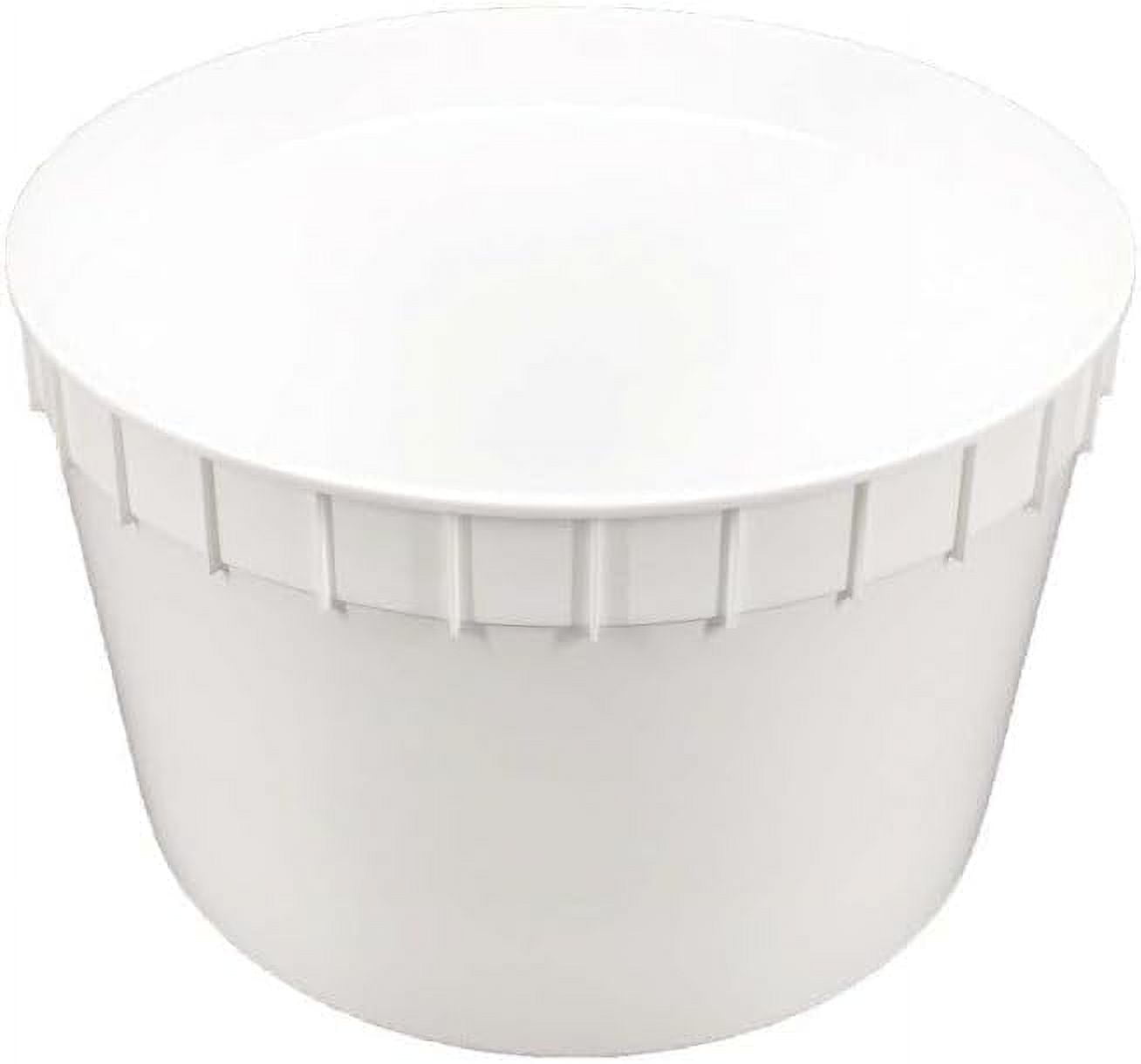 UNIQ 10-Count 1.5 Gallon (192 oz) Plastic Ice Cream Tubs White Color ...