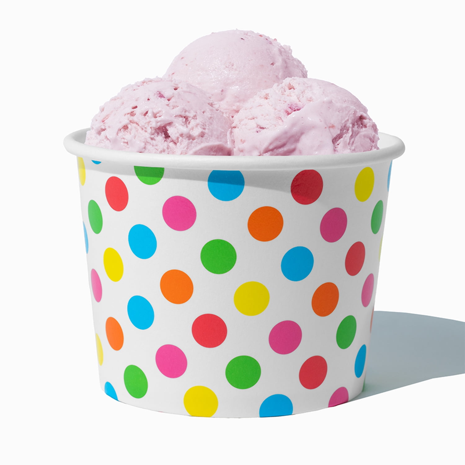 UNIQ 16 oz Rainbow Polka Dotty Ice Cream Cups - 1000/Case - Walmart.com