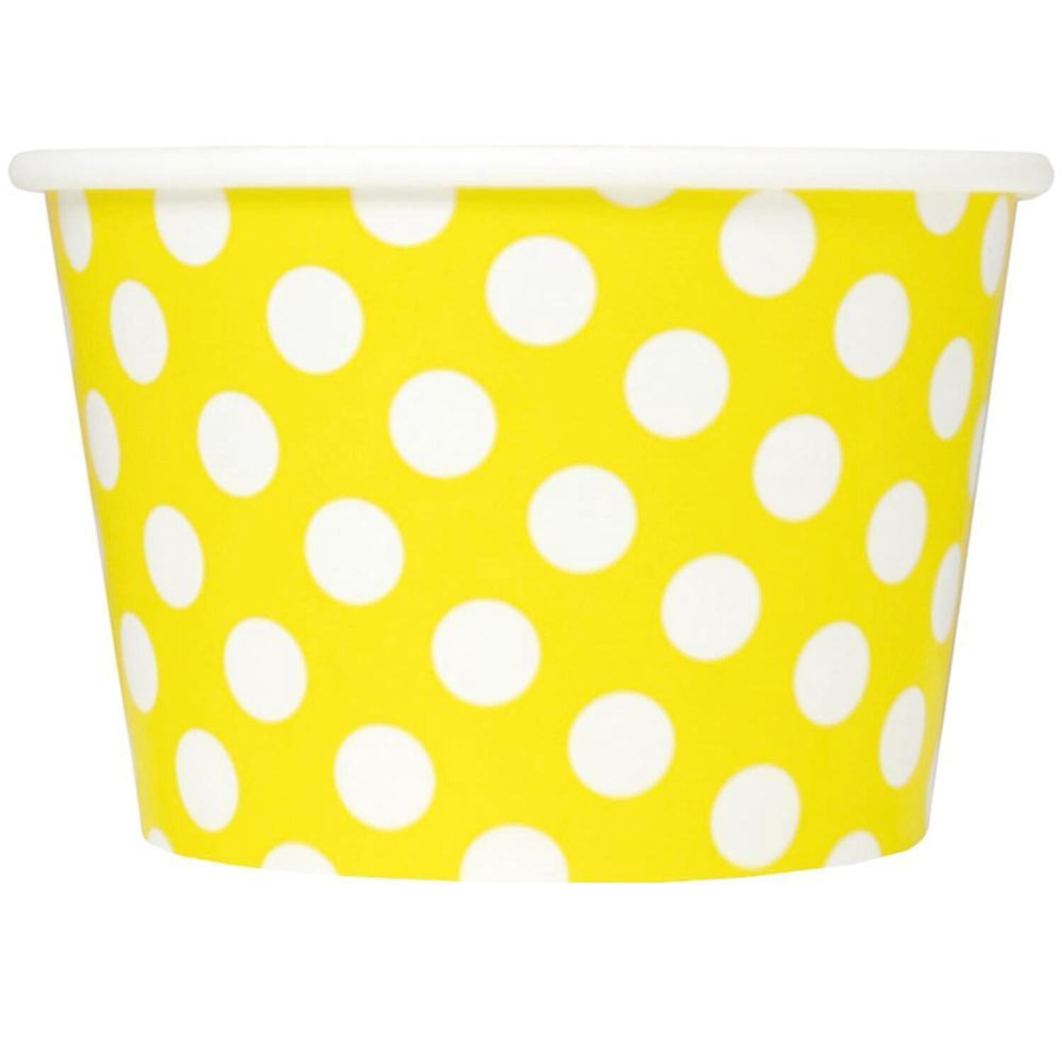 UNIQ 8 oz Yellow Polka Dotty Ice Cream Cups - Walmart.com