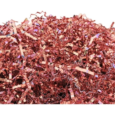 UNIQOOO 1 LB Metallic Iridescent Pink Crinkle Paper Shredded Filler ...